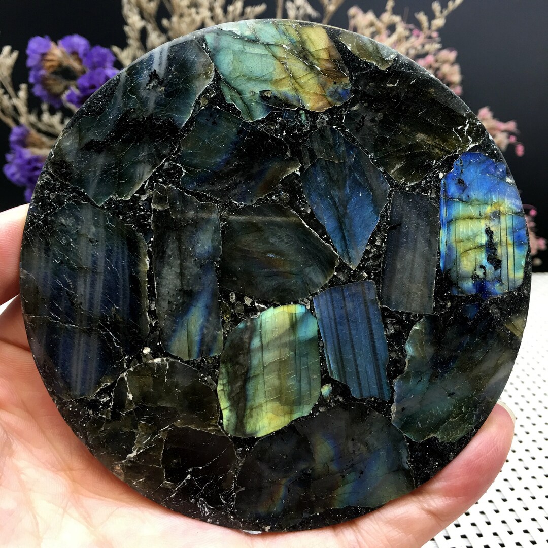 Labradorite Slice /shiny Polished Labradorite /jewelry/chakra Reiki ...