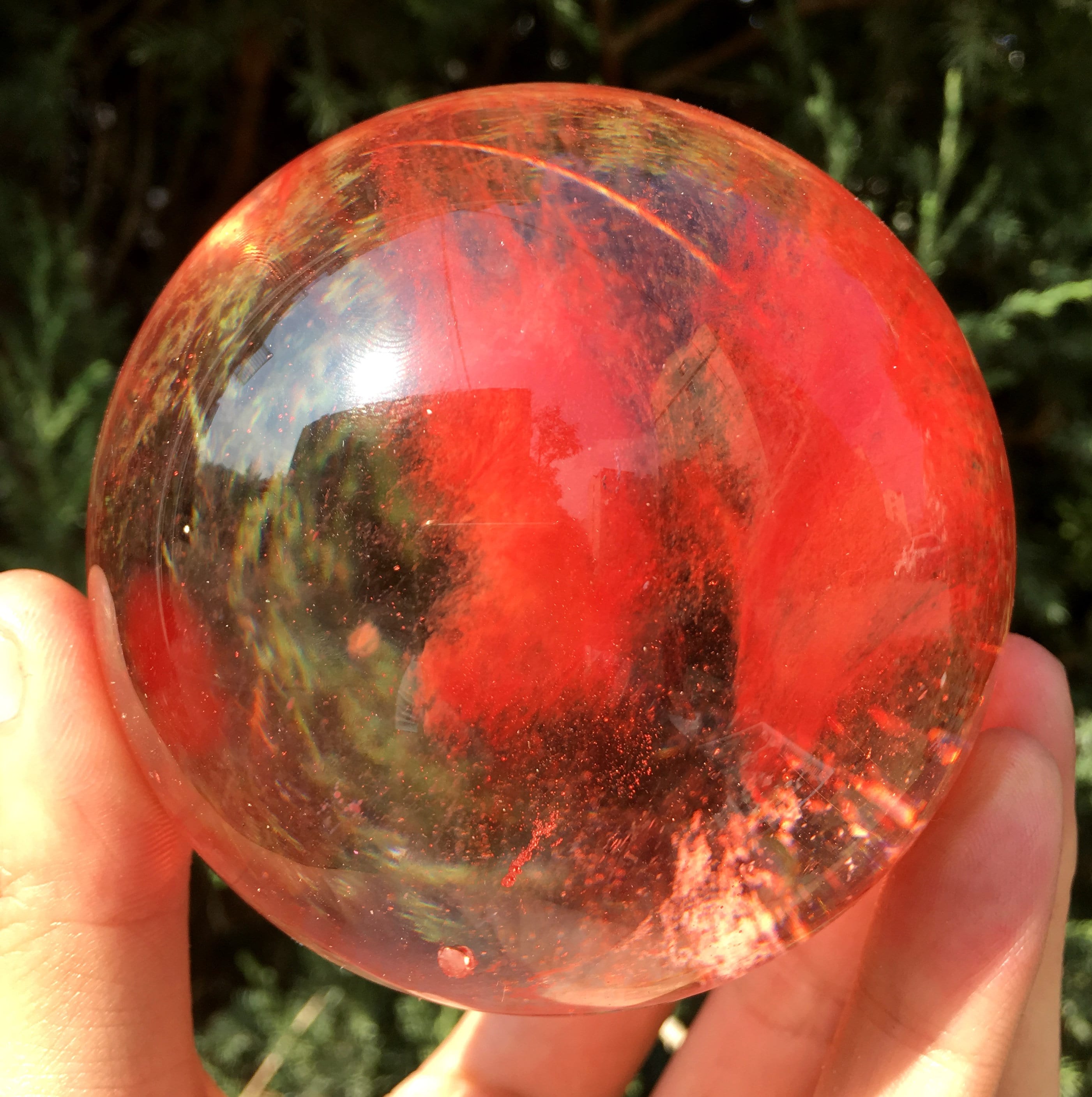 Clear Smelt Red Quartz Sphere/clear Smelt Quartz Polished Chunks ...