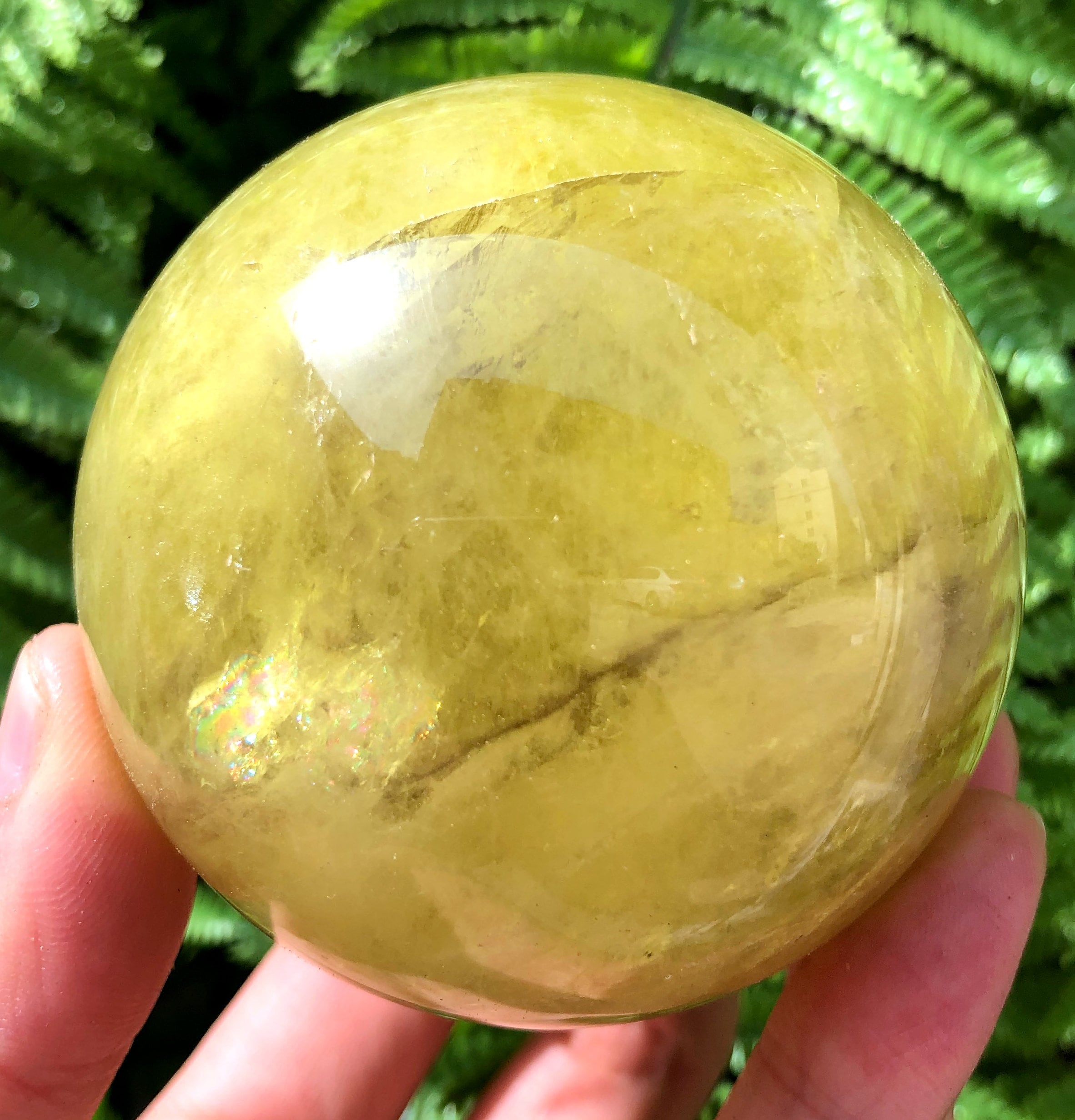 Natural Large Transparent Headed Yellow Citrine Crystal Quartz Sphere ...