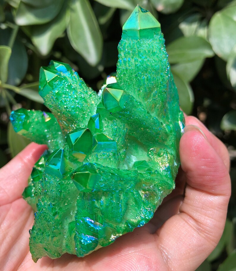 Aura Green Quartz Crystal Cluster/angel Aura Quartz Crystal Cluster ...