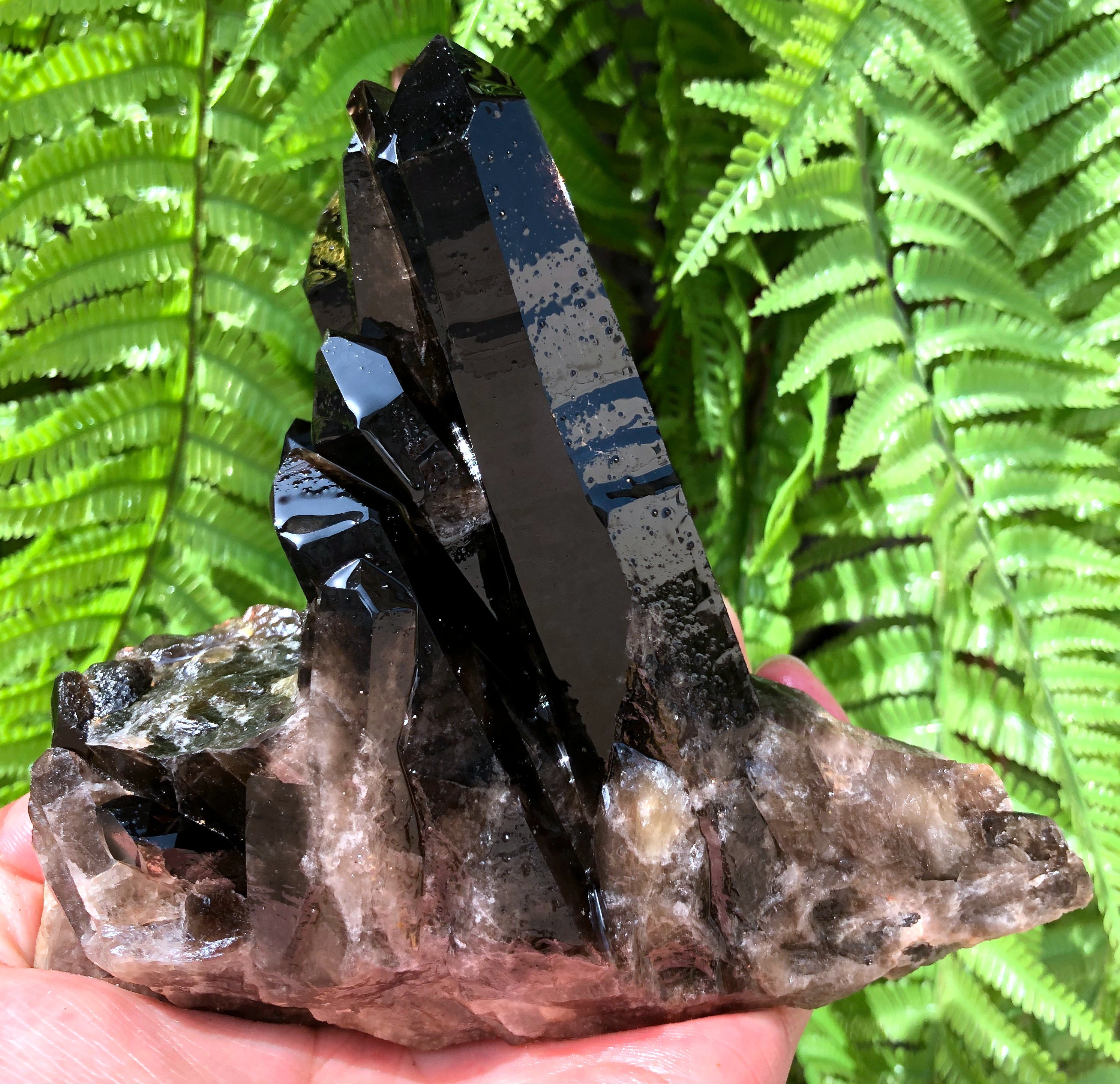 Top Large Raw black Crystal Cluster/Black Quartz | Etsy