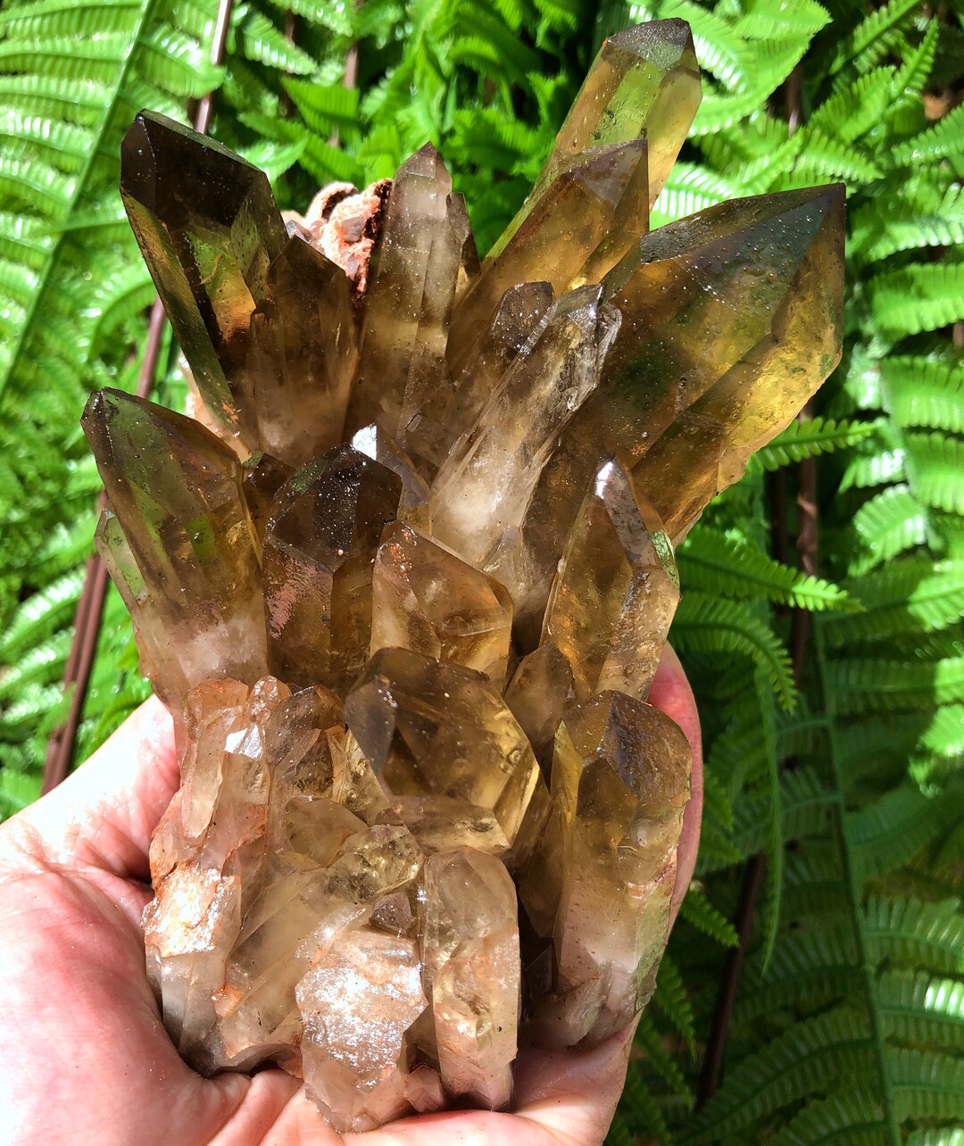 Top Raw Smoky Crystal+yellow Crystal Cluster/black Quartz Cluster ...