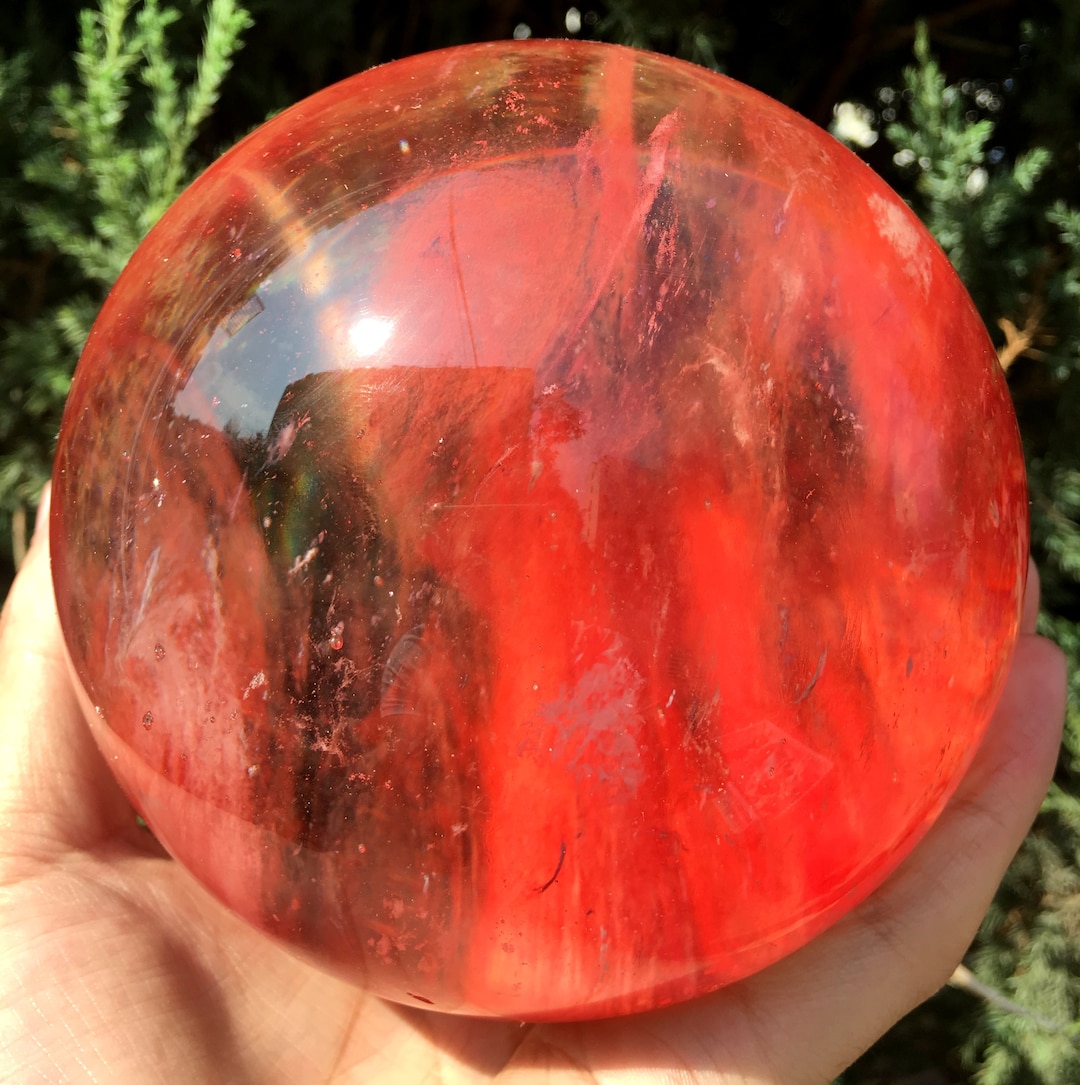 Clear Smelt Red Quartz Sphere/clear Smelt Quartz Polished Chunks ...