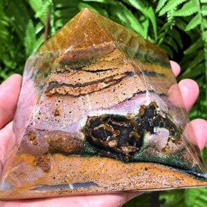 Natural Ocean Jasper Pyramid/natural Ocean Jasper Tower/tumbled ...