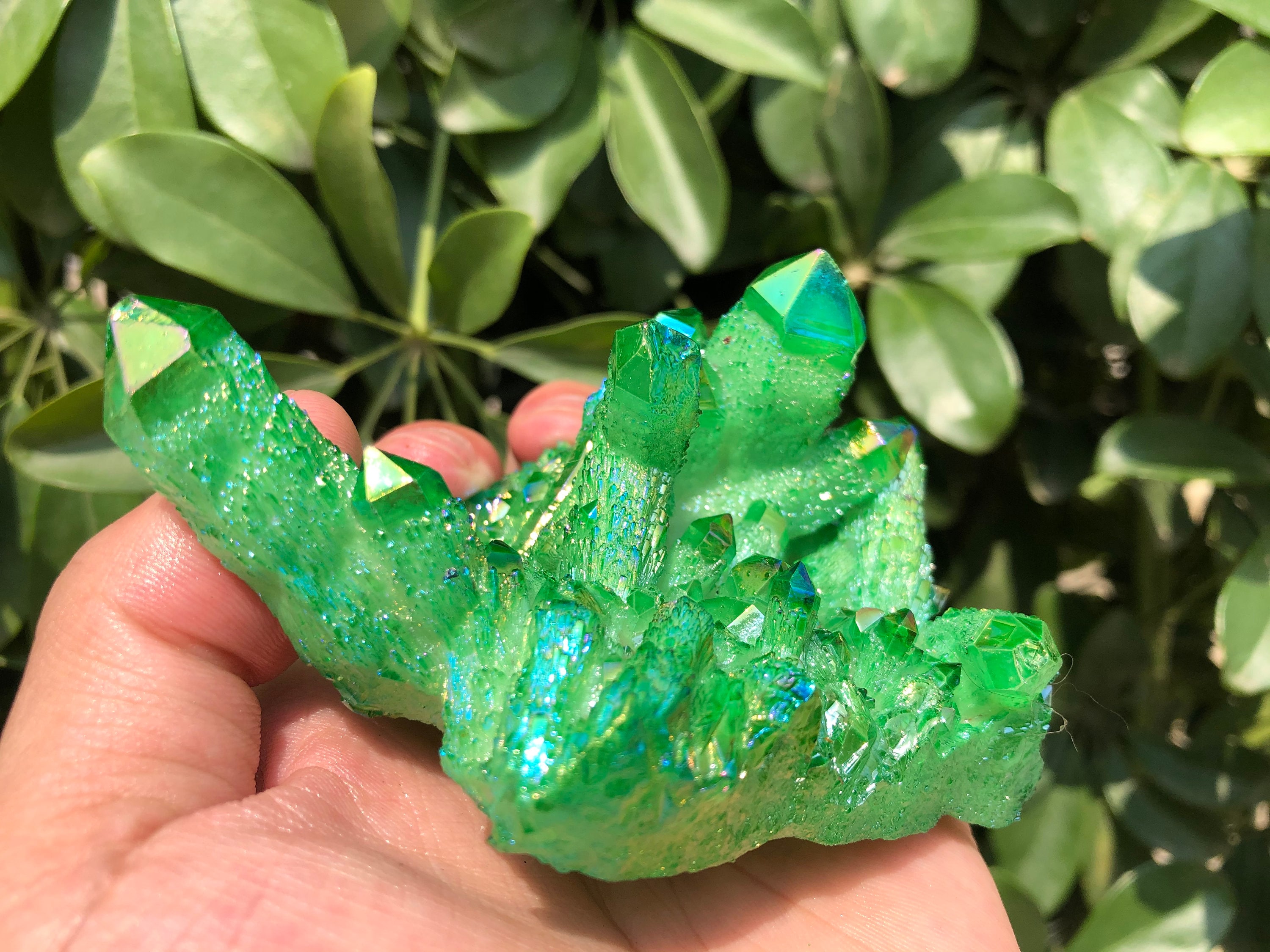 Aura Green Quartz Crystal Cluster/Angel Aura Quartz Crystal | Etsy