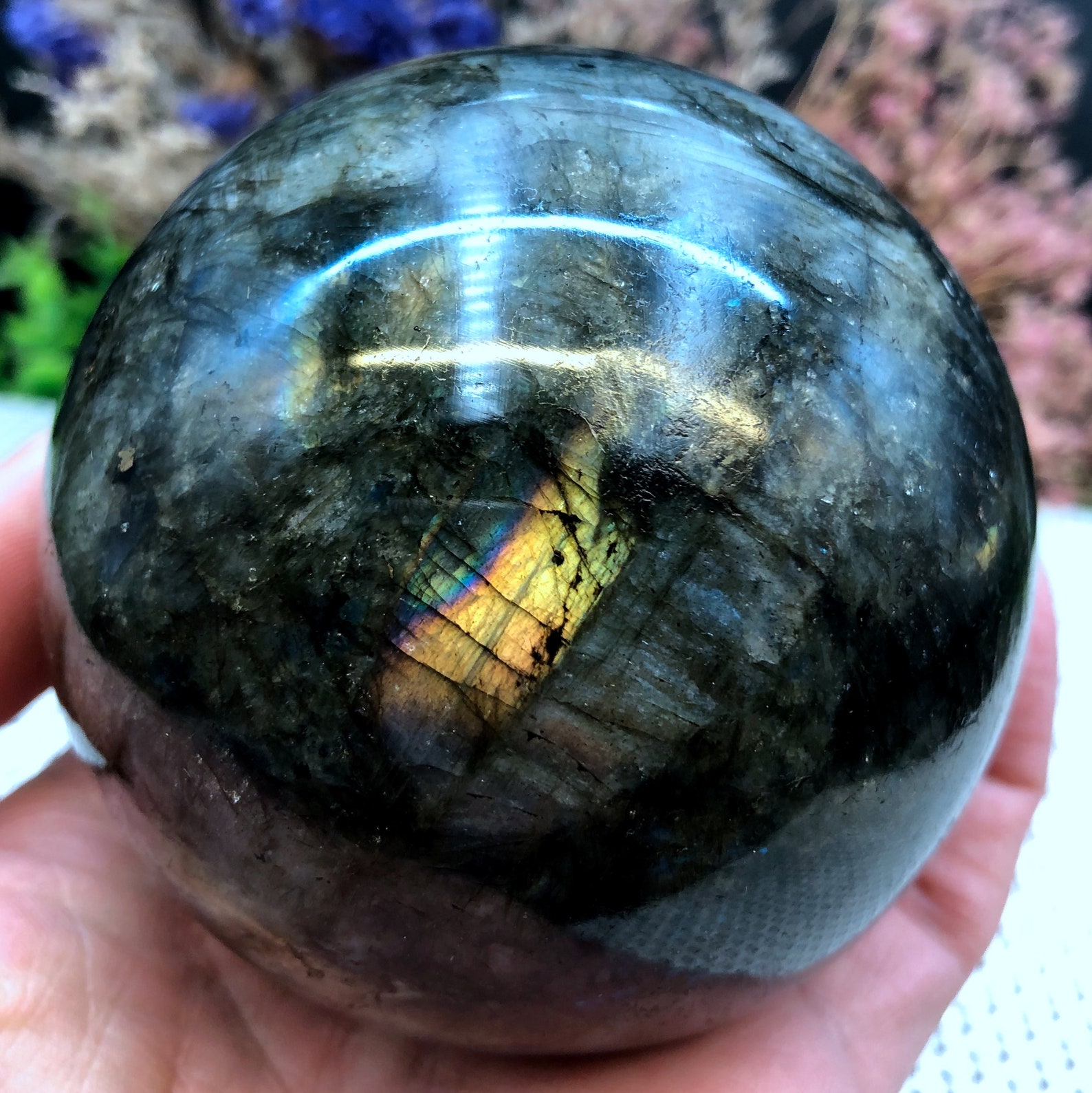 Extra Large Labradorite sphere/Labradorite ball/Shiny Polished | Etsy