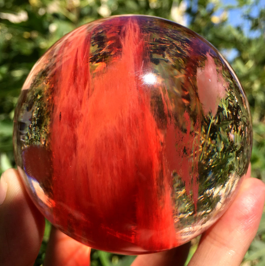 Clear Smelt Red Quartz Sphere/clear Smelt Quartz Polished Chunks ...