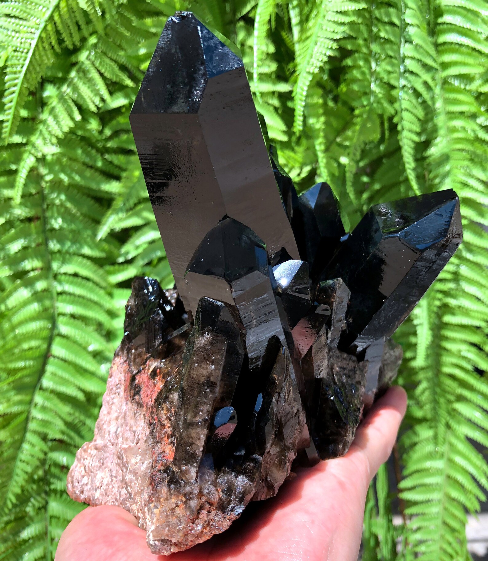 Top Large Raw Black Crystal Cluster/black Quartz - Etsy