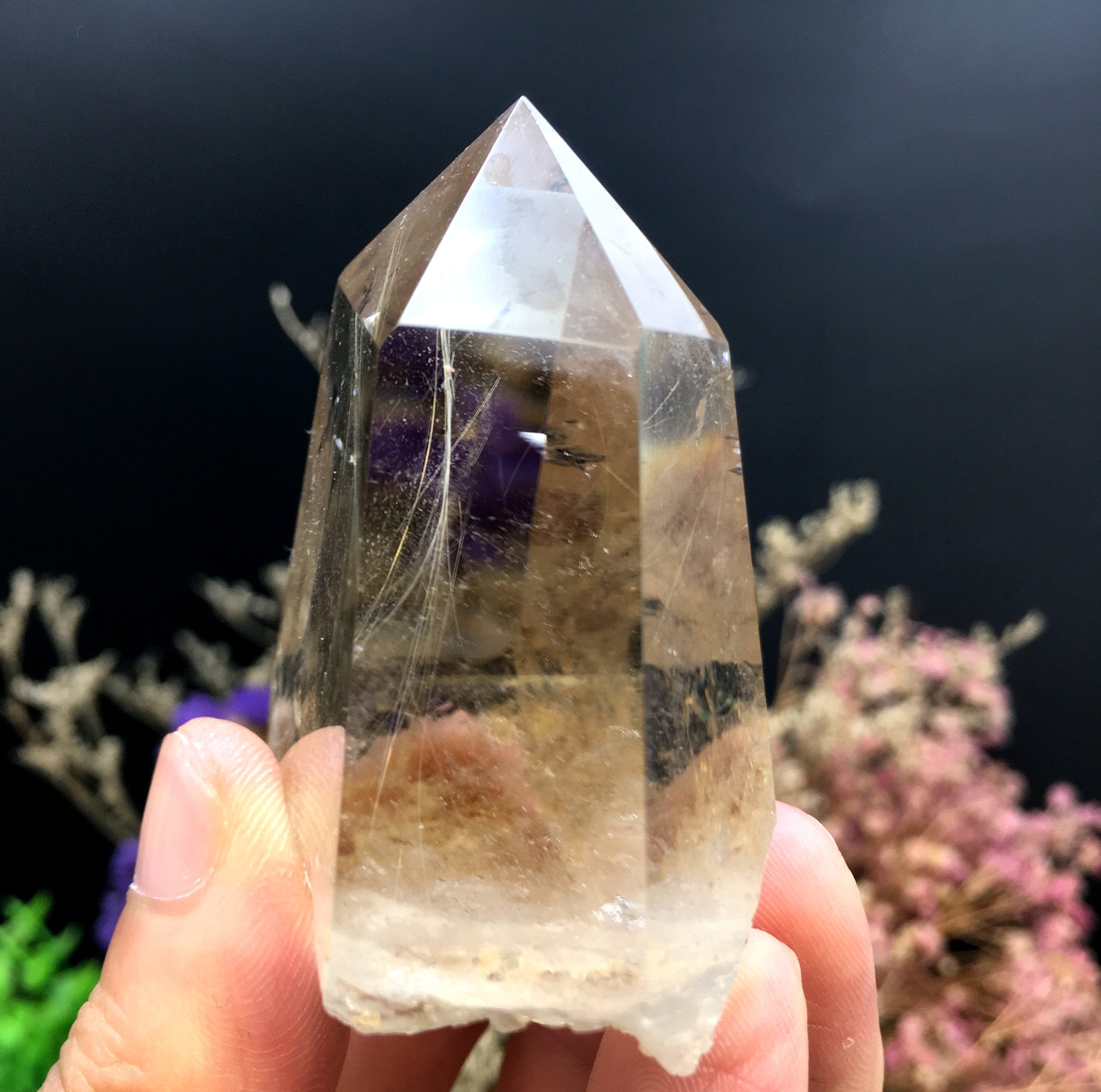 Rare Clear Golden Rutilated Inclusions Quartz Point/crystal - Etsy