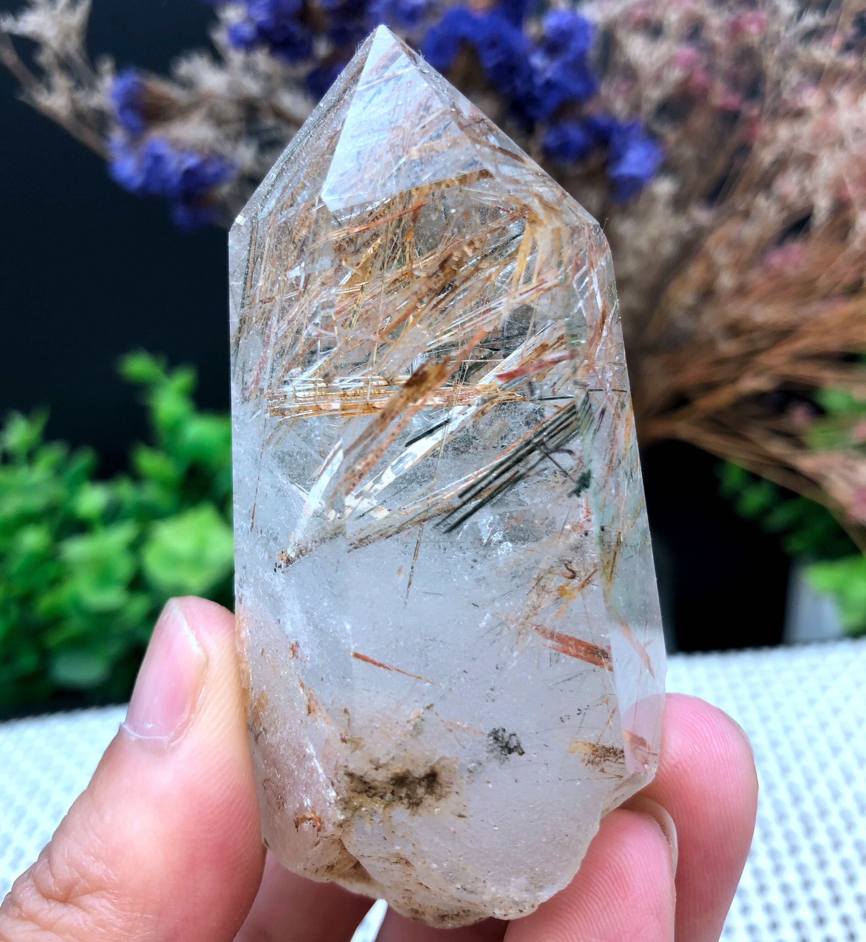 Rocks & Geodes Rare Clear Golden Rutilated Inclusions Quartz ...