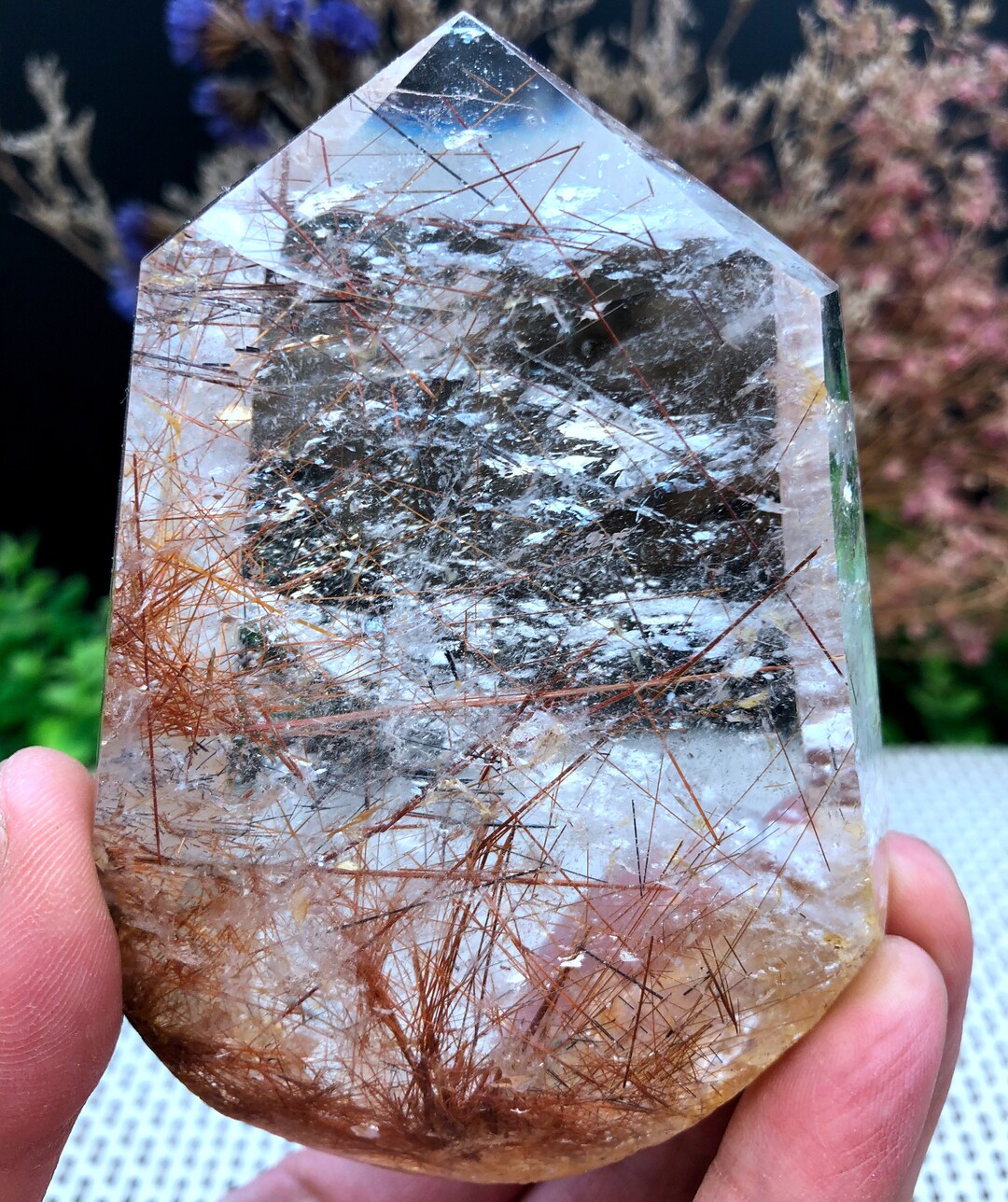 Rare Clear Golden Rutilated Inclusions Quartz Point/crystal Tower/gold ...