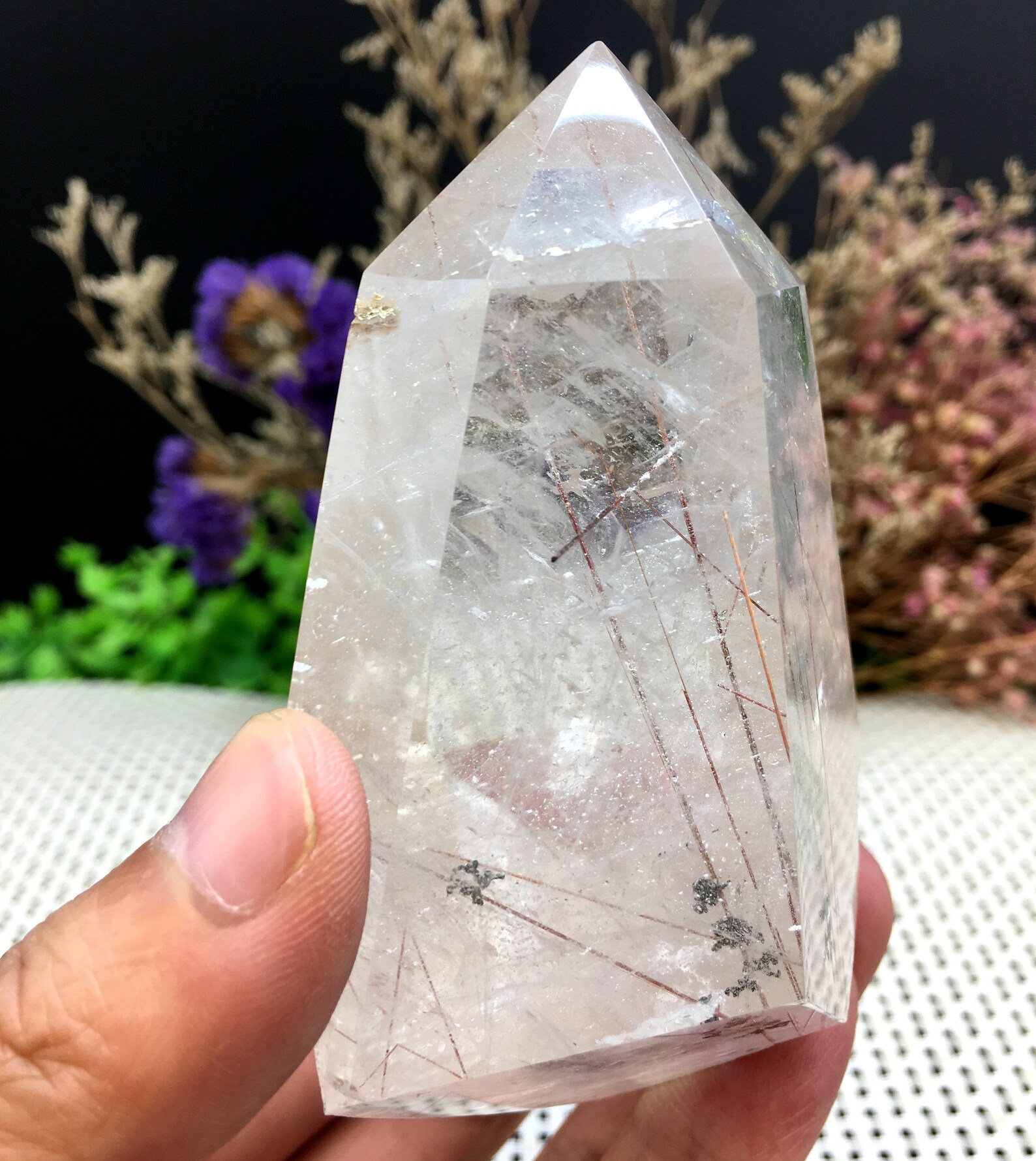Rare Clear Golden Rutilated Inclusions Quartz Point/crystal Tower/gold ...