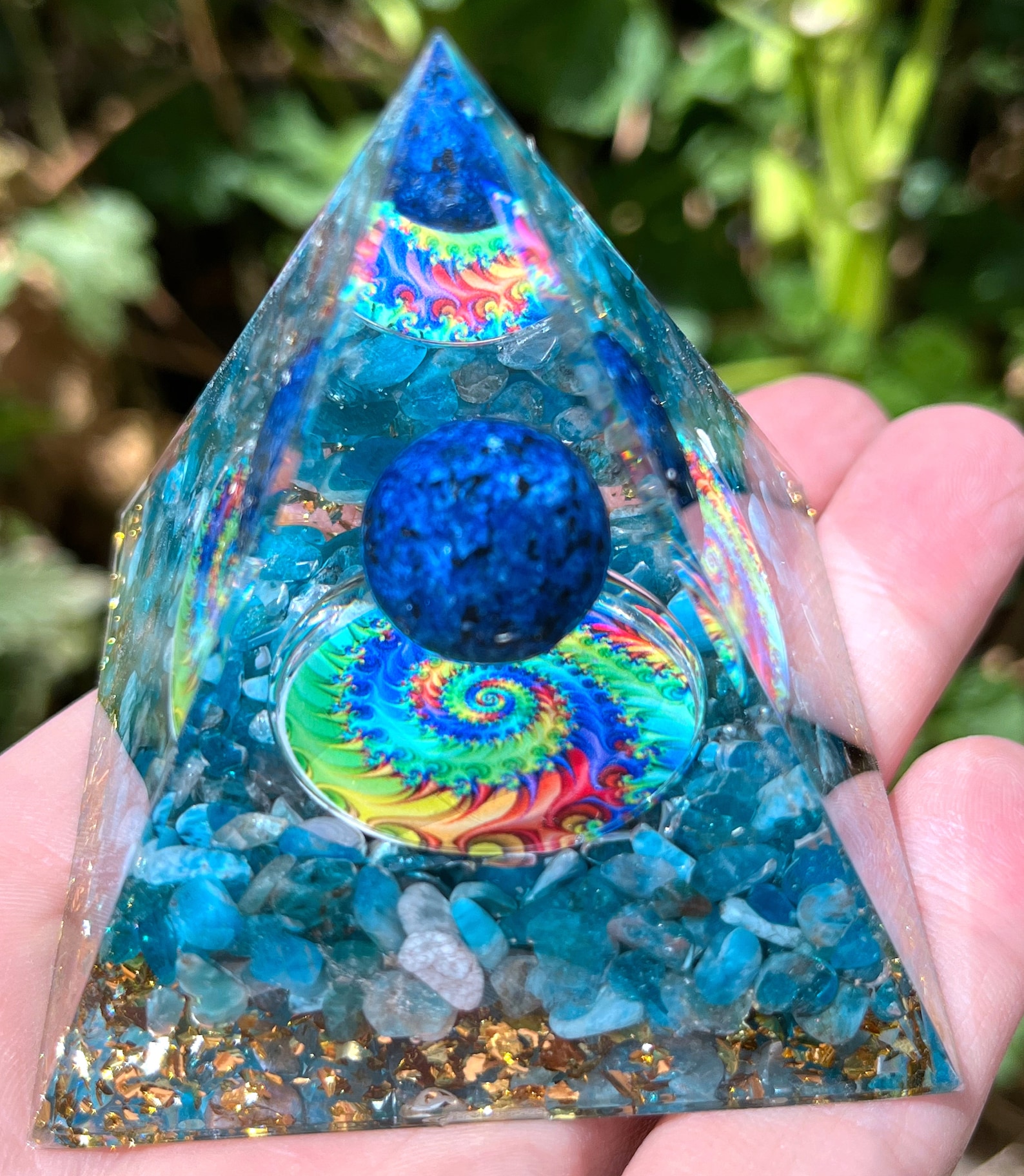 Fantasy Magic Dumortierite Sphere+agate Orgone/crystal Pyramid ...