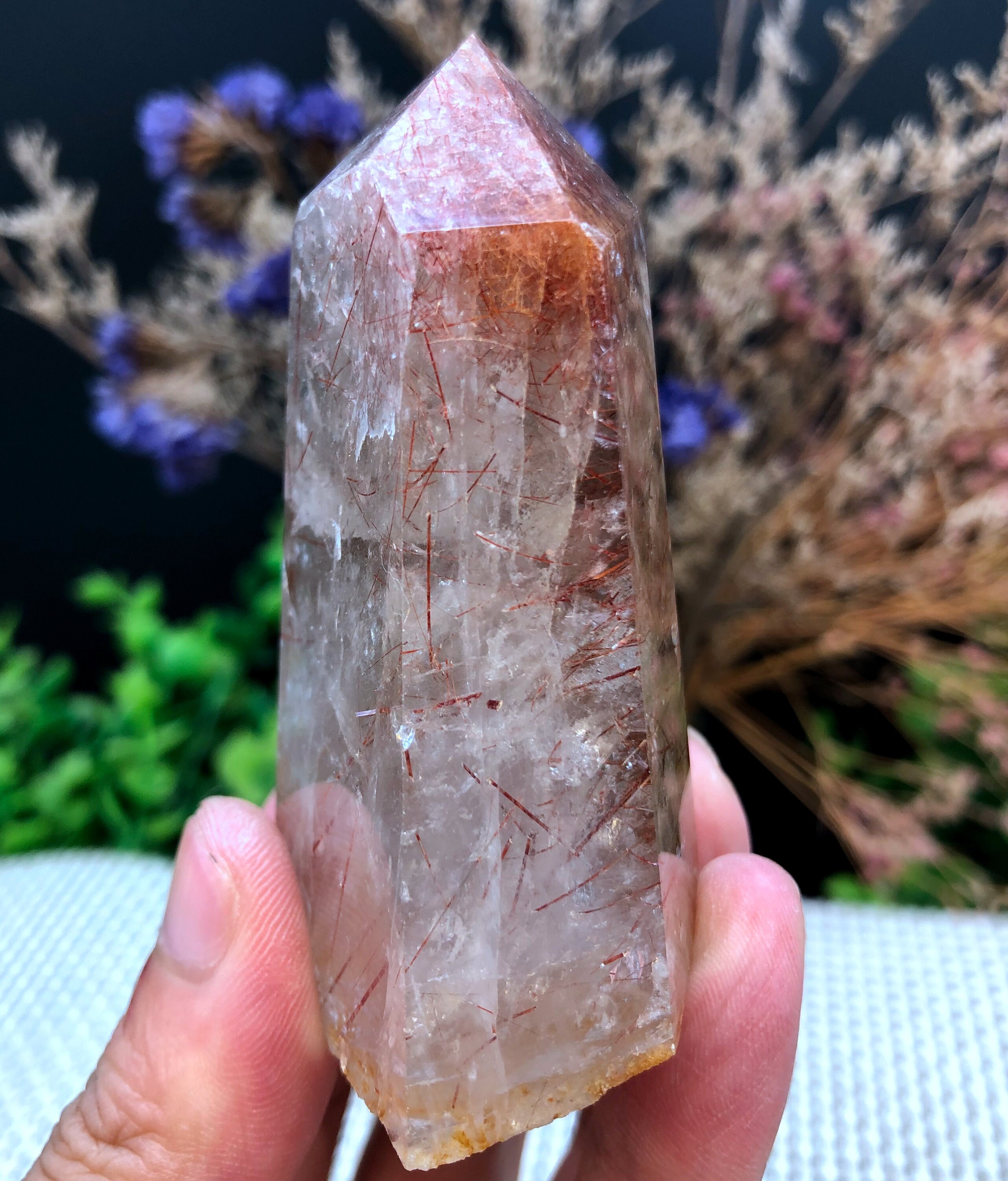 Rare Clear Golden Rutilated Inclusions Quartz Point/crystal Tower/gold ...