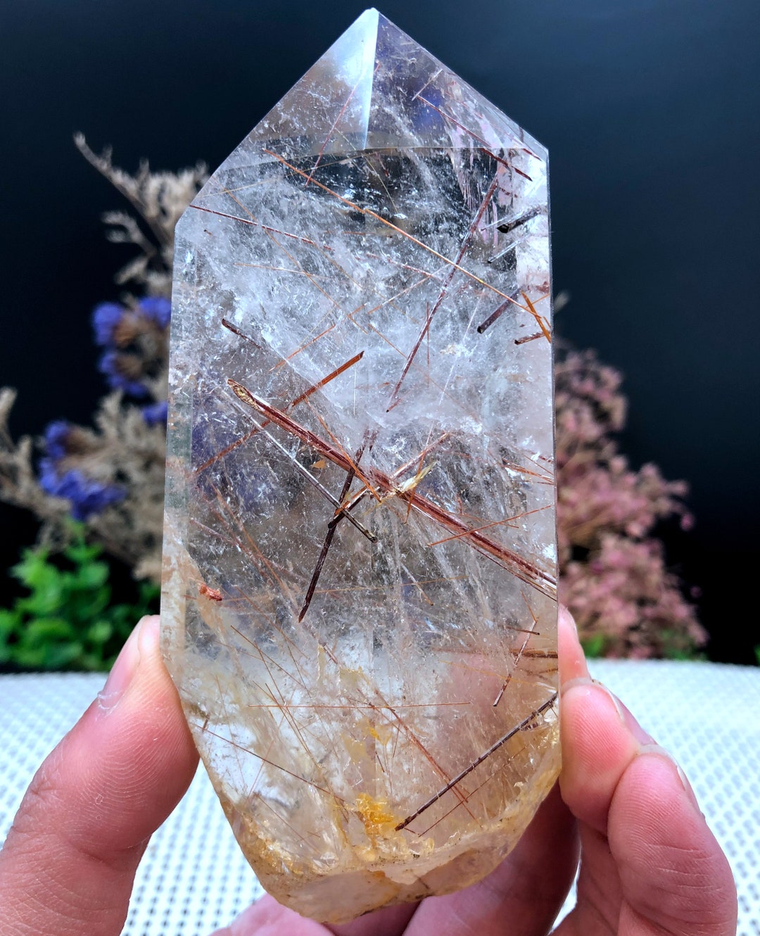 Rare Natural Brown Tourmaline Rutilated Quartz Tower/black - Etsy