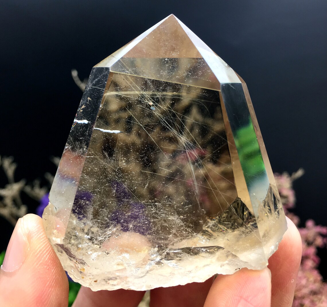Rare Clear Golden Rutilated Inclusions Quartz Point/crystal - Etsy