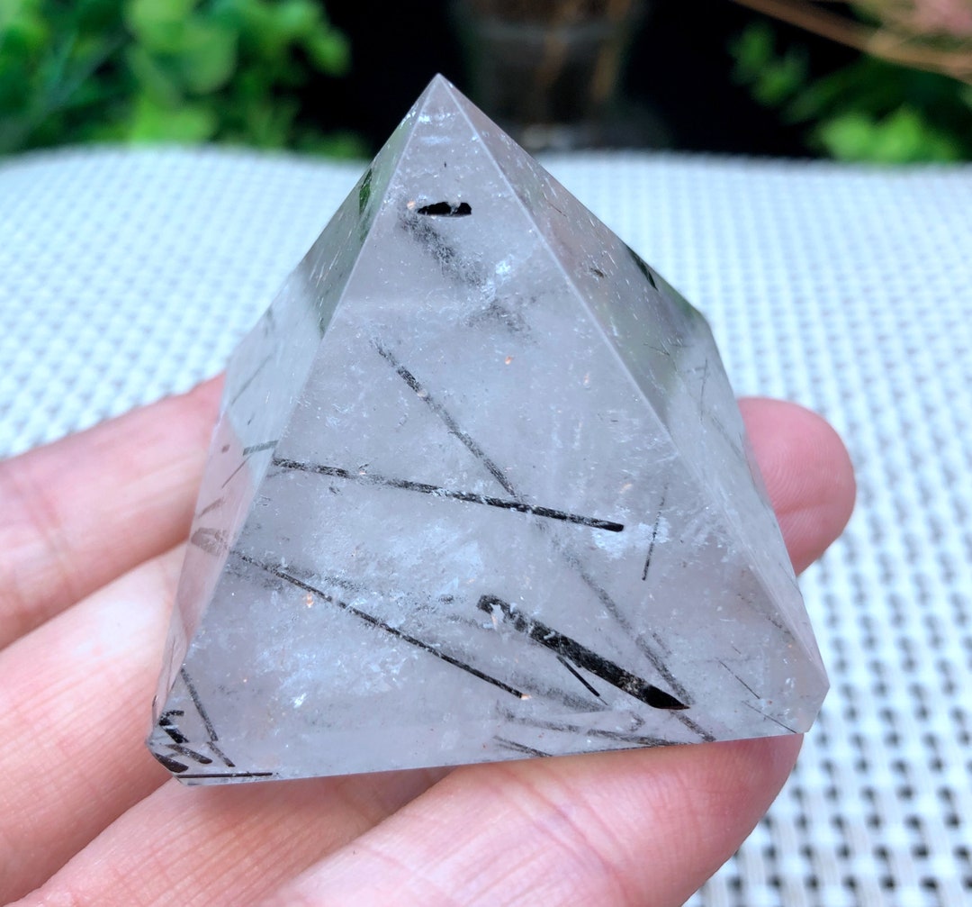 Natürliche schwarze Turmalin rutilated Quarz Pyramide/schwarz Turmalin ...