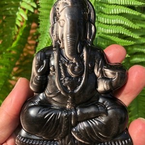 Hand Carved Gold Sheen Obsidian Crystal Quartz Buddha Statue/large ...
