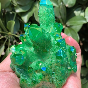Aura Green Quartz Crystal Cluster/angel Aura Quartz Crystal Cluster ...