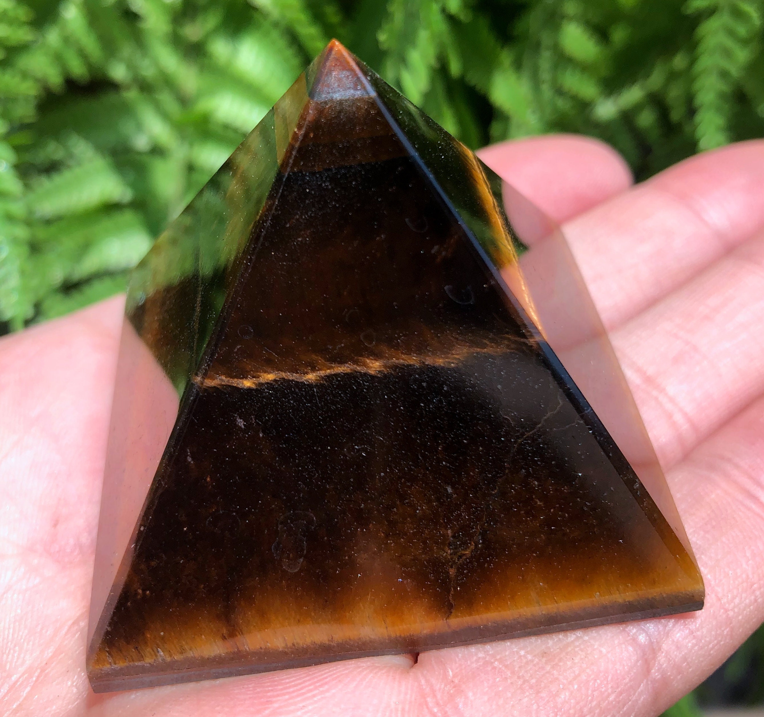 TOP Natural Tiger Eye Point/quartz Pyramid/chakra/meditation/energ/self ...