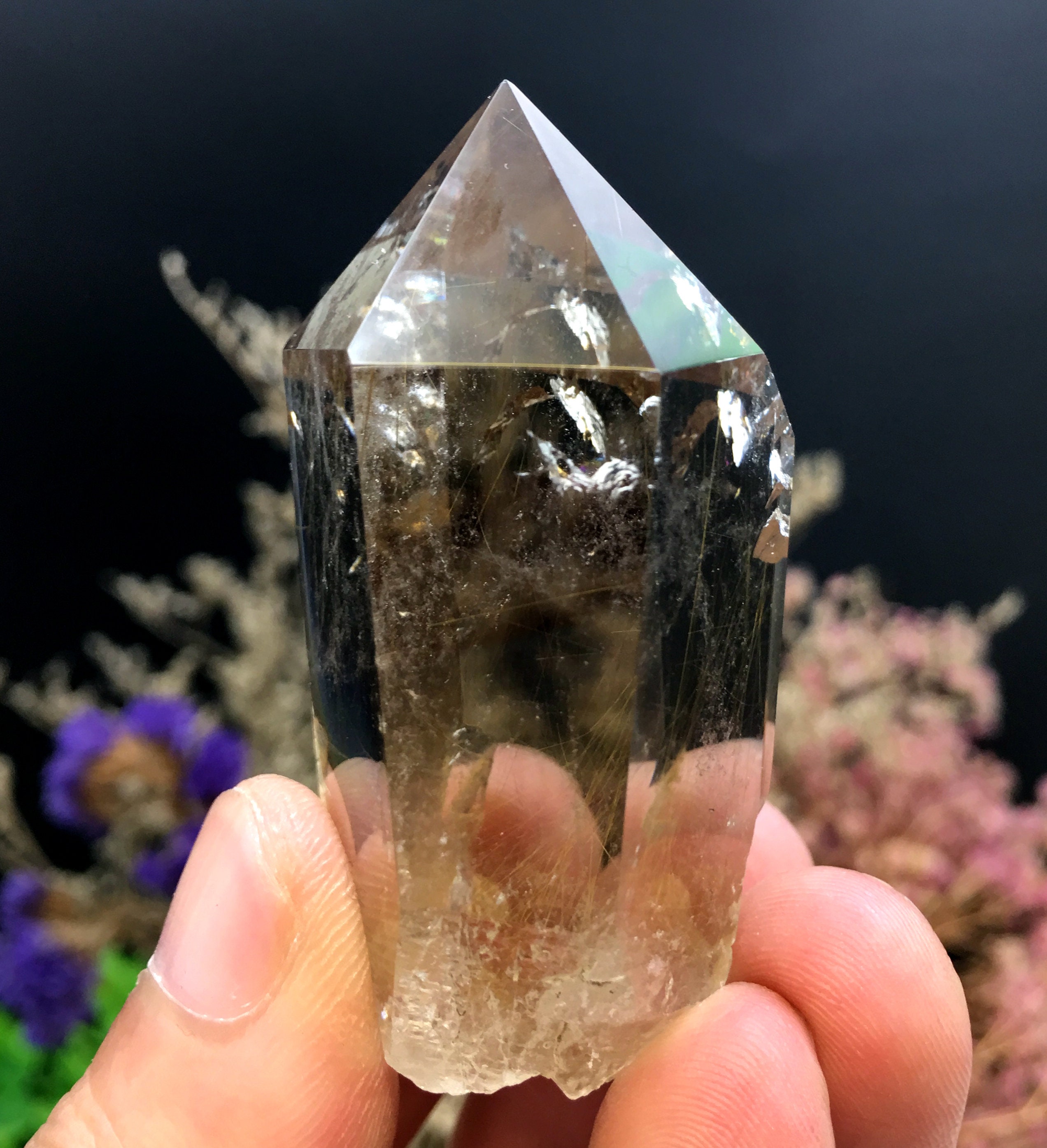 Rare Clear Golden Rutilated Inclusions Quartz Point/crystal Tower/gold ...