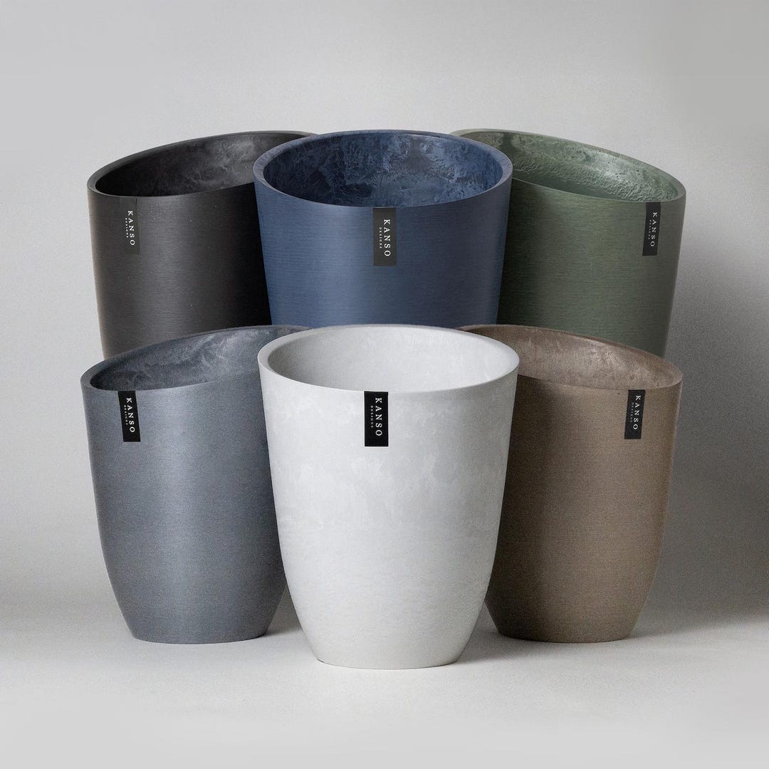 11 Inch Funnel Tall Planter Pot With Drainage Hole & Plug | Minimalist ...