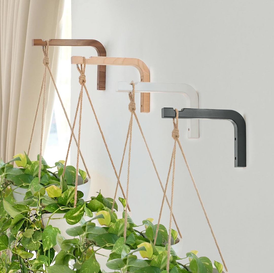 Wooden Plant Hanger Hook • Window Plant Hanger • Hanging Planter Wall ...