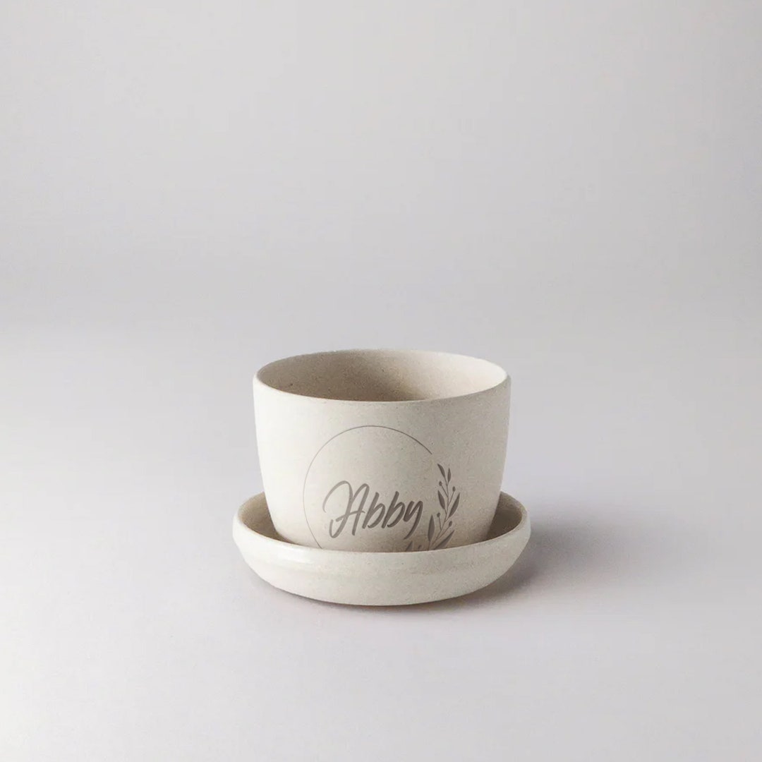 Personalized Name Planter Pot | Custom Name Pot | Bamboo Fibre Cute ...