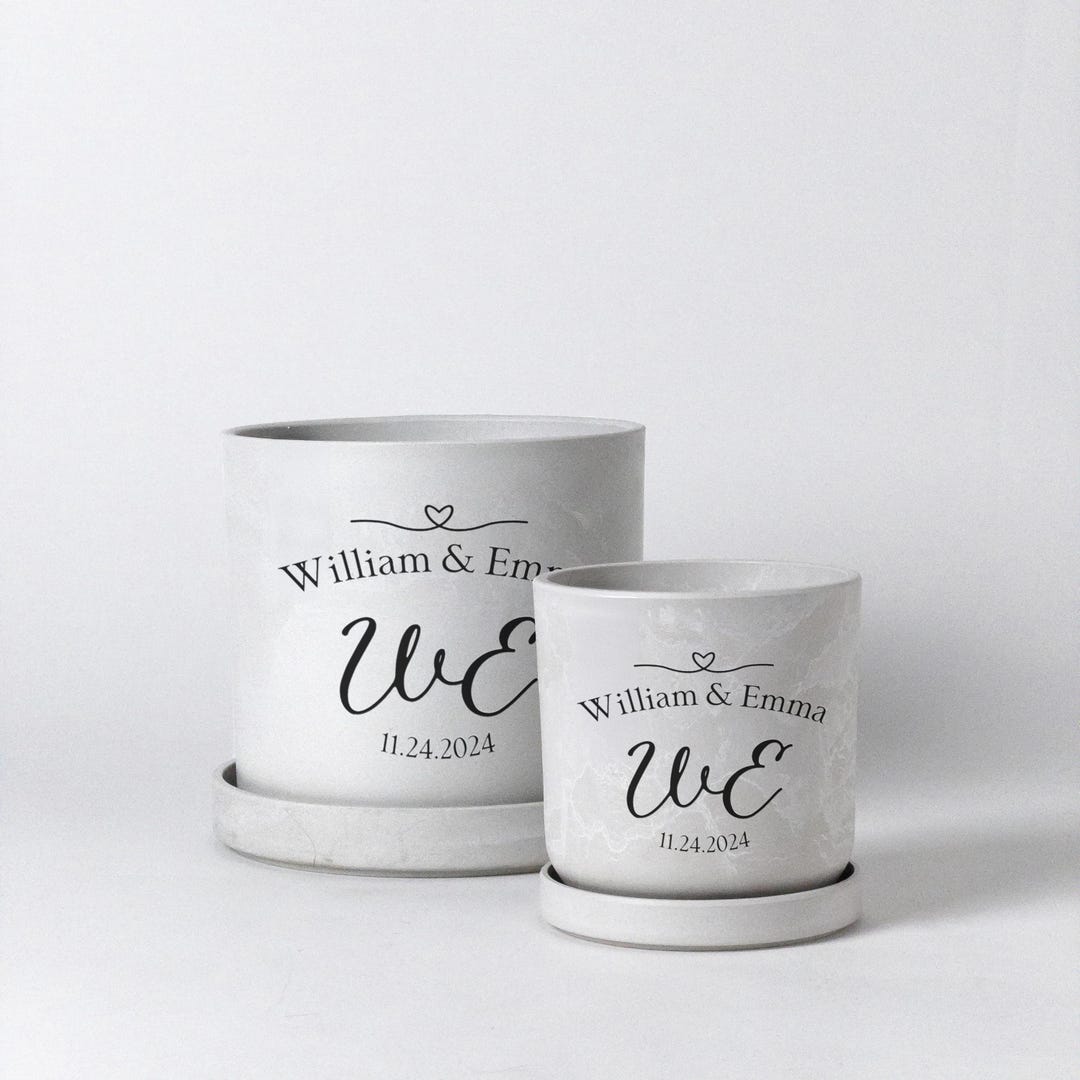 Personalized Planter Pot With Name Initials & Date | Wedding ...