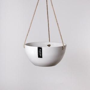 12" Hanging Planter Pot With Drainage Hole & Plug | Large Black Hanging ...