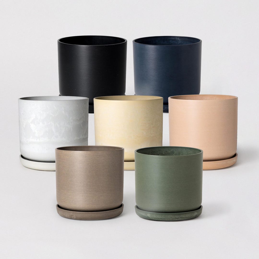 9" Planter Pot With Saucer – Drainage Hole & Plug | Modern, Eco ...