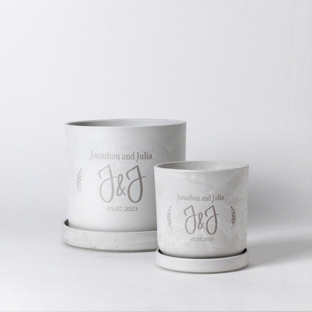 Personalized Planter Engagement, Wedding, Anniversary Gift | Custom ...