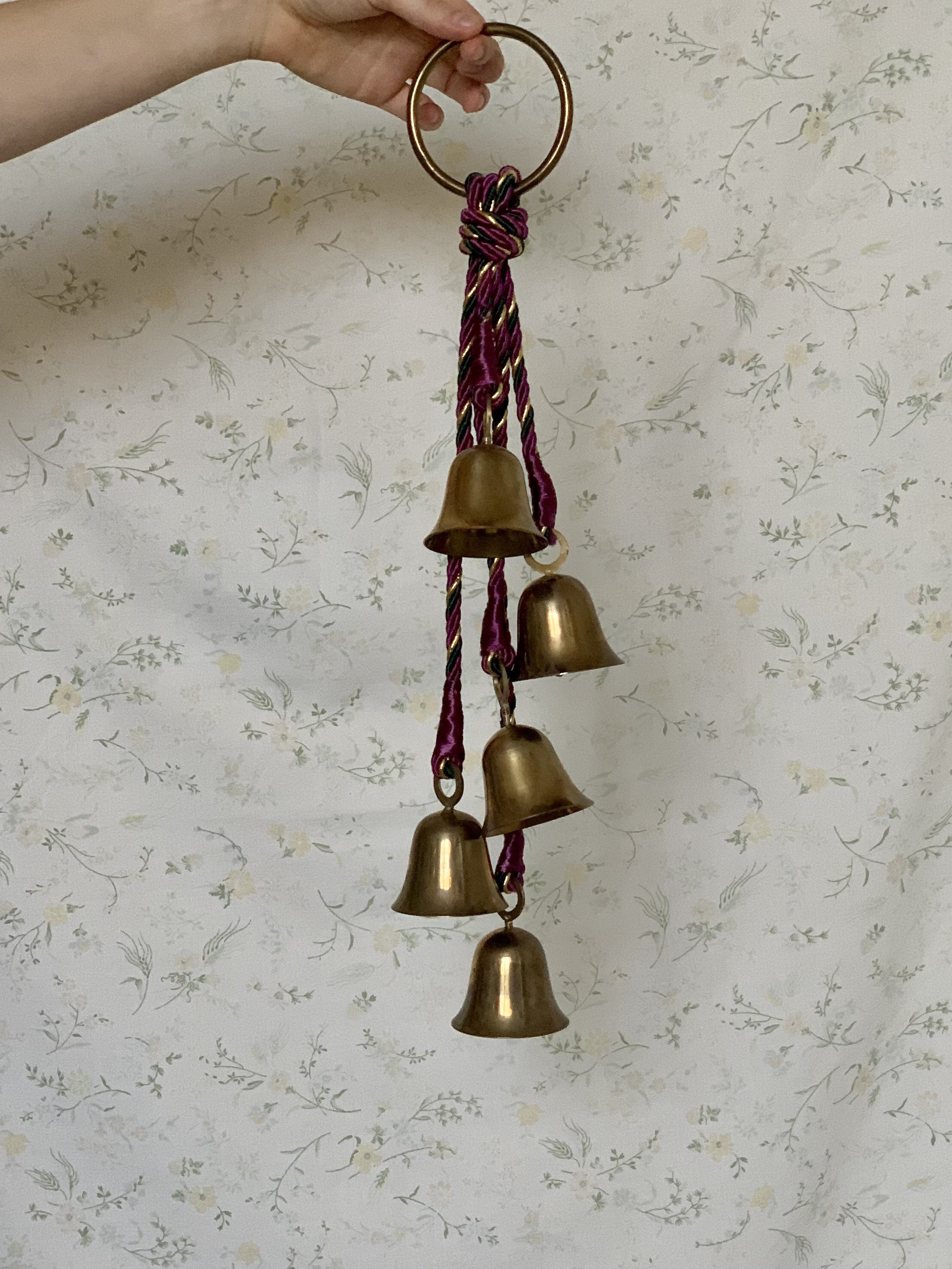 Vintage Brass Bell Set Hanging Brass Bells Vintage Door Etsy