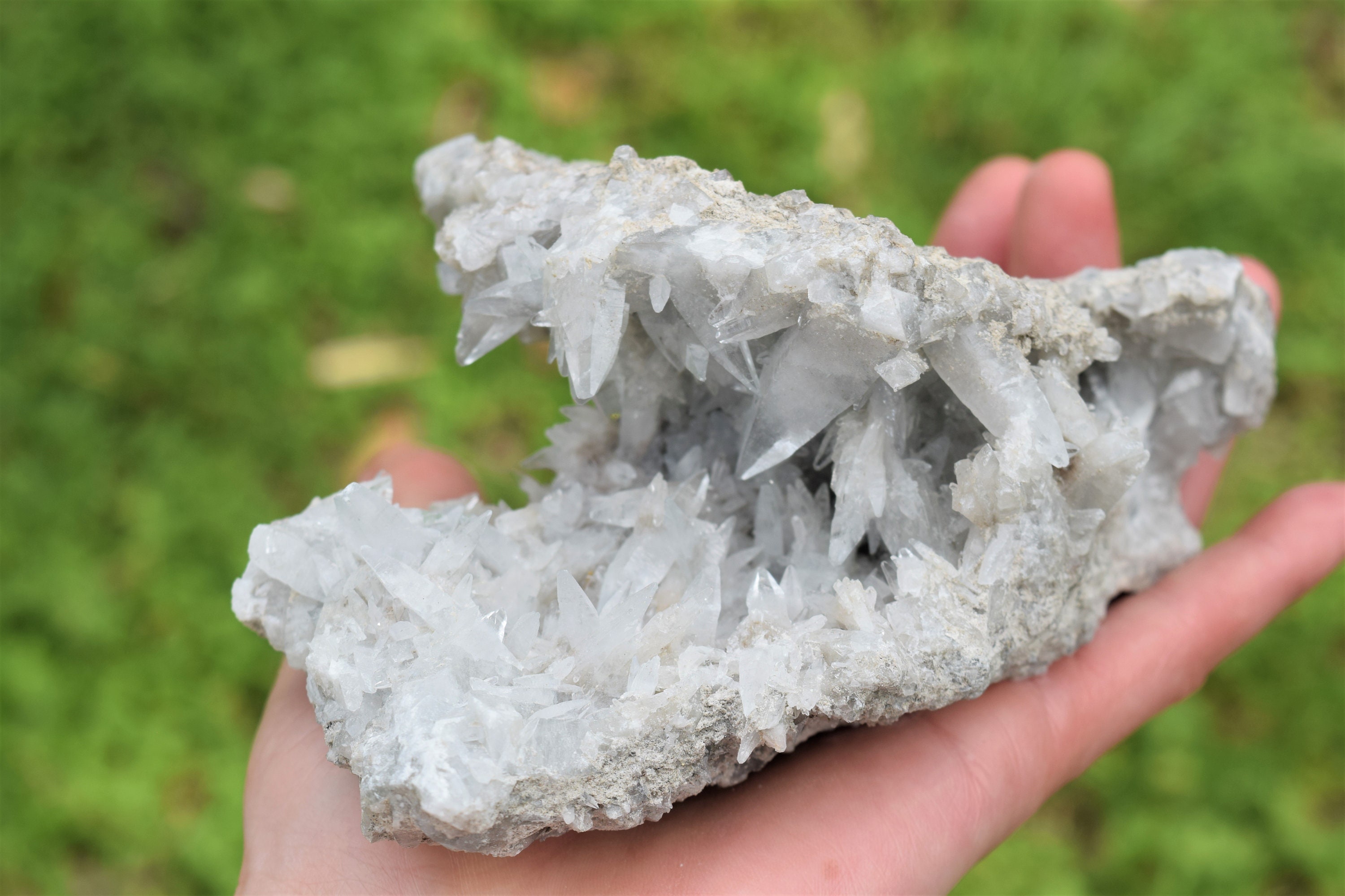 Large 1 lb pale celestite cluster geode from Madagascar | Etsy