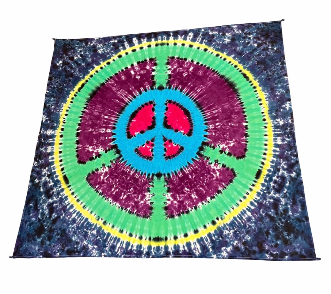Double Peace Sign Tie Dyed Tapestry/ Peace Sign Tapestry - Etsy UK