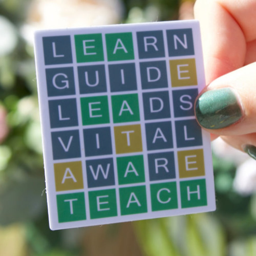 Wordle Inspired Teach Sticker Waterproof Stickers Sticker - Etsy