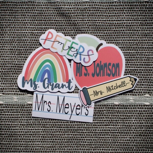 Large Teacher Name Magnet - Etsy