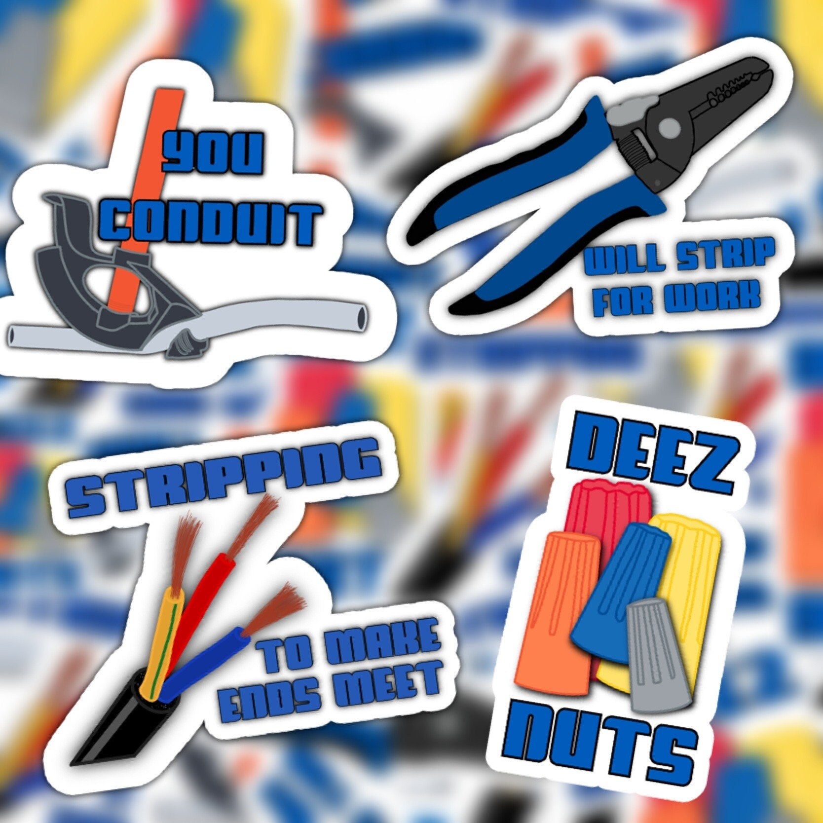 Electrician Sticker Pack Waterproof Stickers Sticker Pack - Etsy