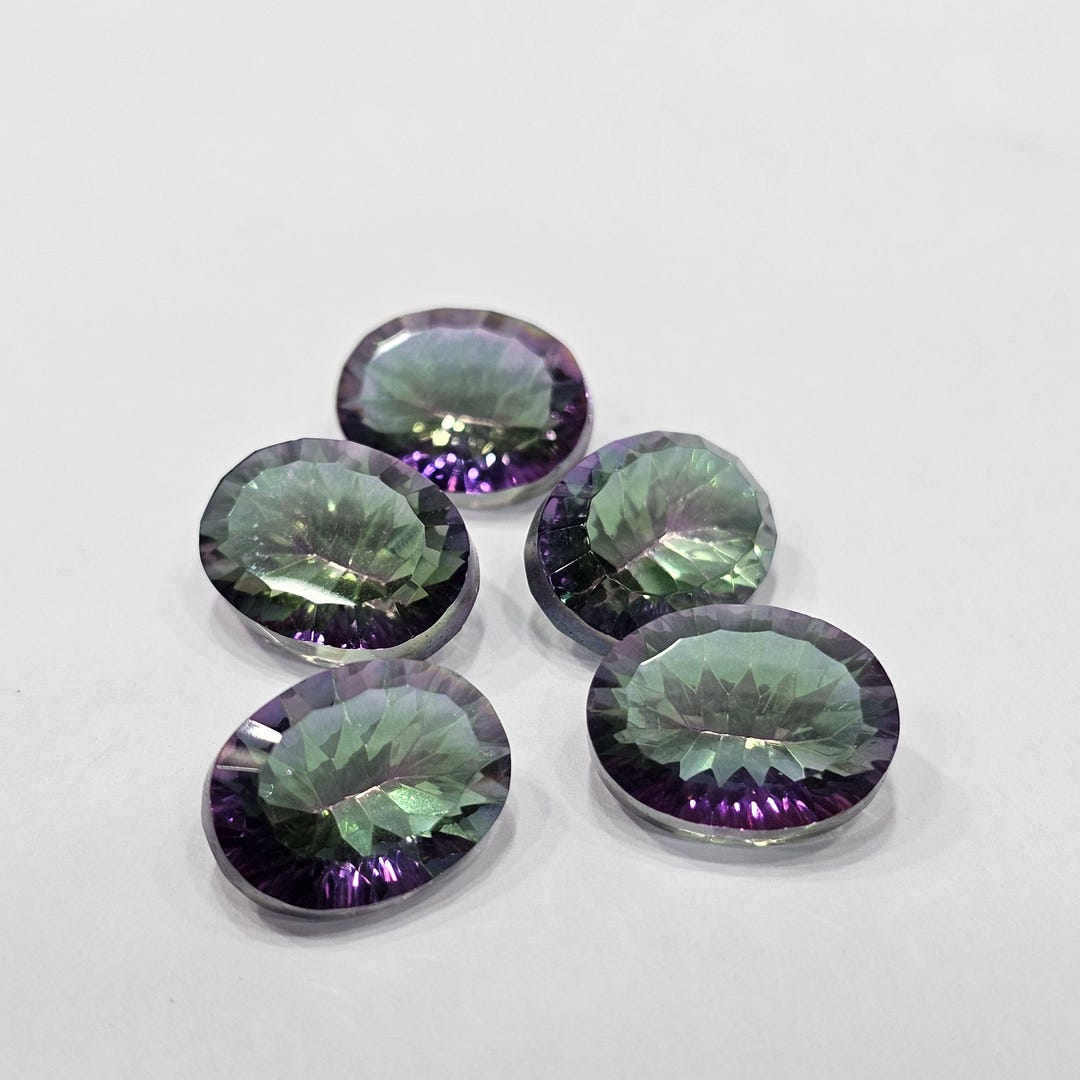 Oval Mystic Topaz Gemstone: Rainbow Iridescent Faceted Stone - Etsy