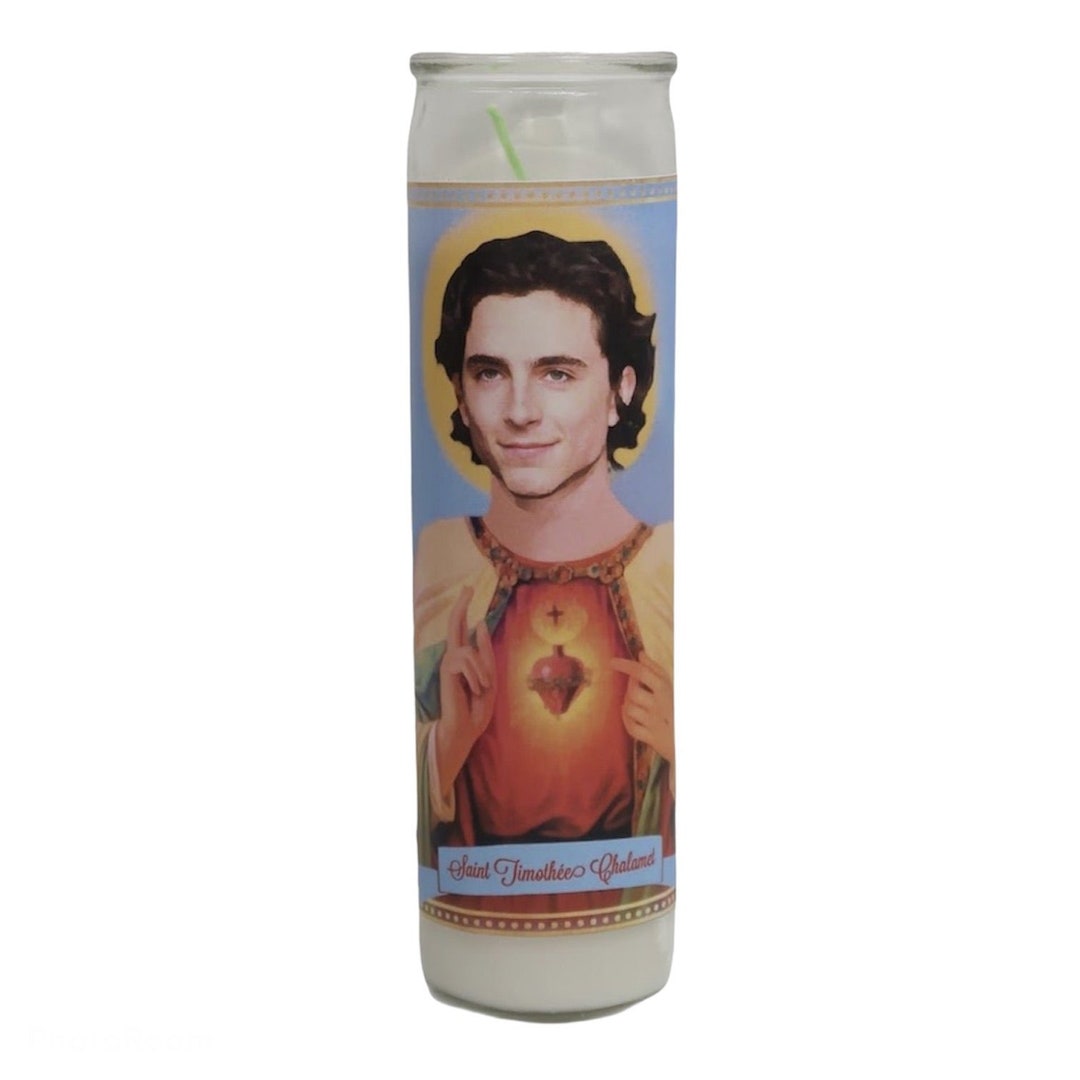 Timothée Chalamet Devotional Prayer Saint Candle - Etsy UK