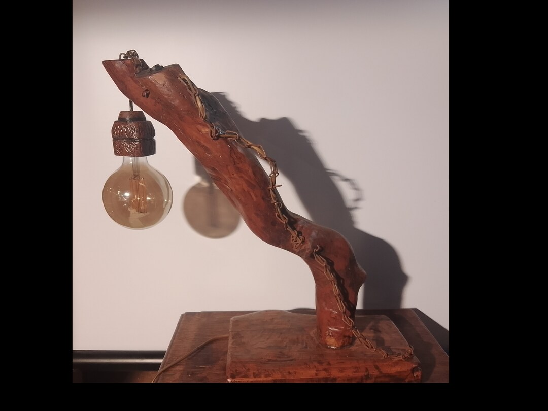 Floor Lamp in Oak Wood With Wooden Lamp Holder - Etsy