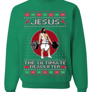Jesus the Ultimate Deadlifter, Gym Workout Humor Jesus Working Out ...