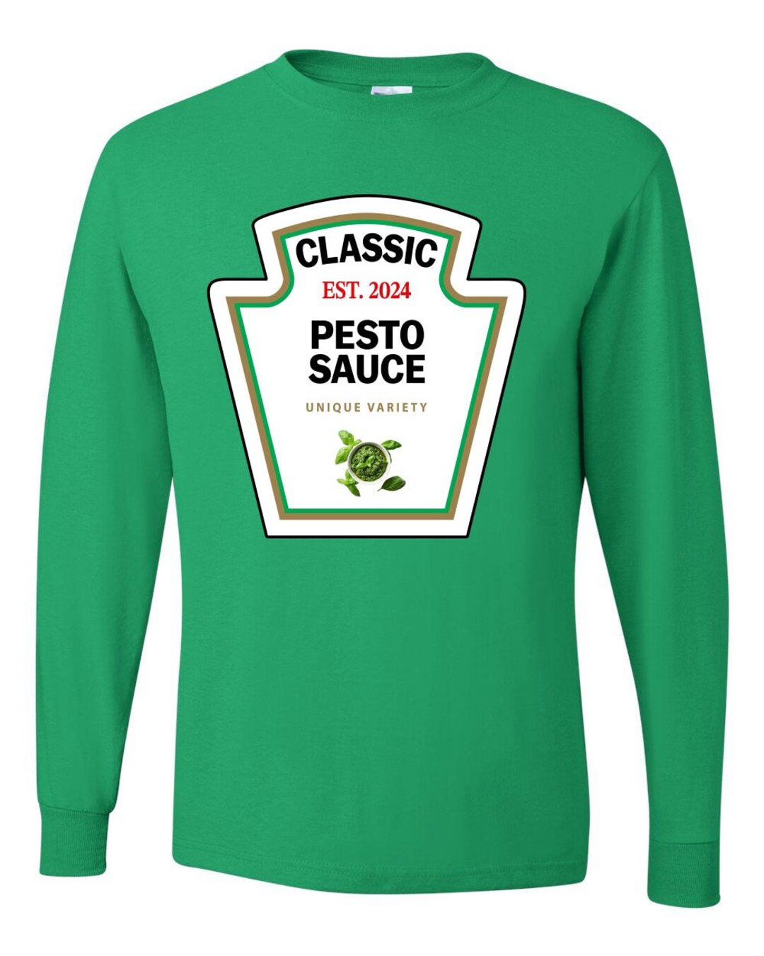 Classic Garlic Basil Pesto Pasta Sauce Funny Condiment Tshirt DIY ...