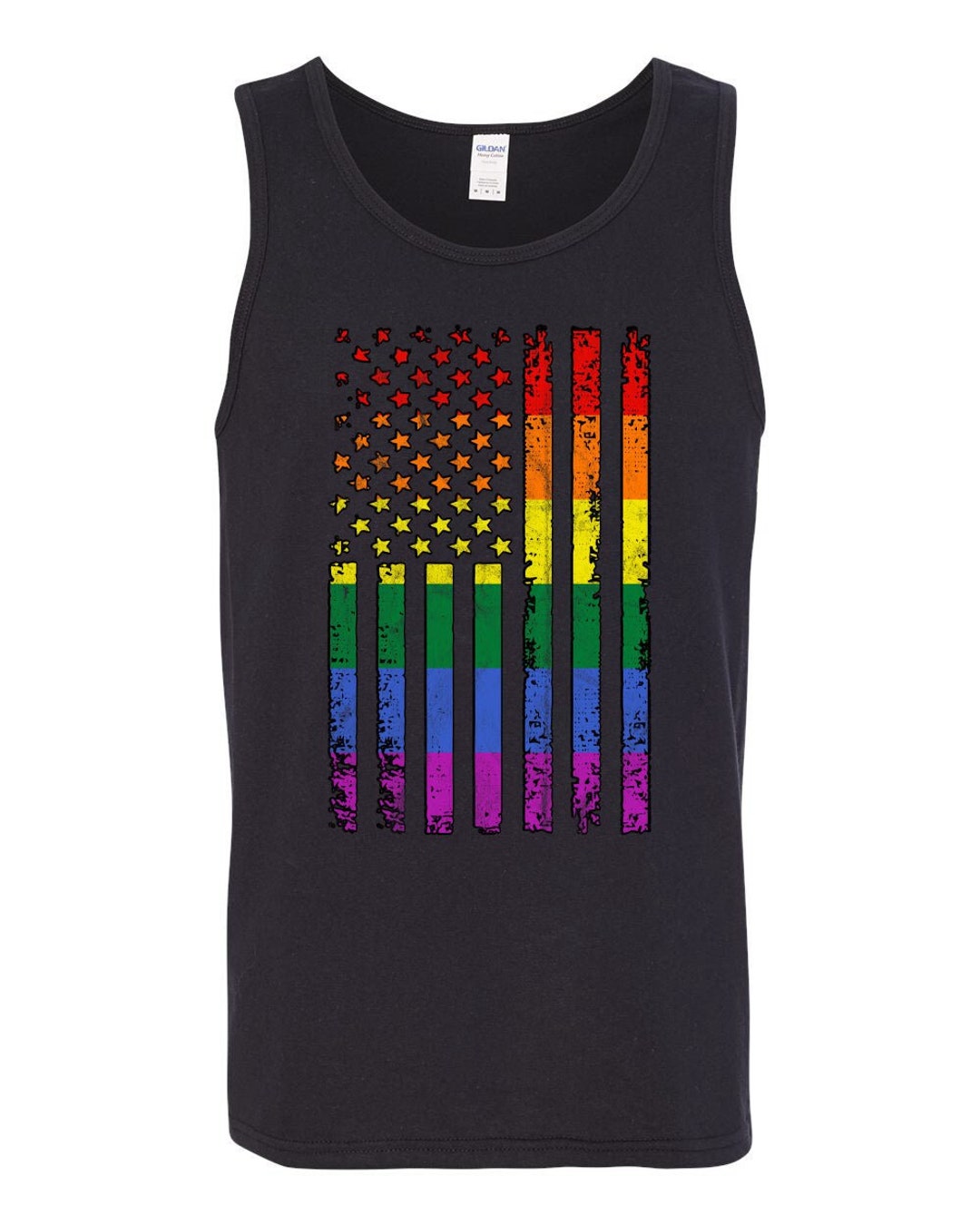 Pride Rainbow USA Flag, LGBTQIA Pride, Queer Art, Queer Merch, Mens ...