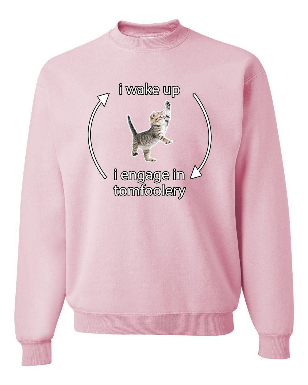 I Wake up Engage in Tomfoolery Funny Brain Rot Cute Cat Bow Meme, Viral ...