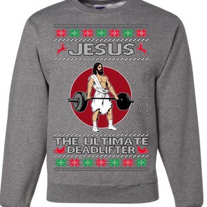 Jesus the Ultimate Deadlifter, Gym Workout Humor Jesus Working Out ...
