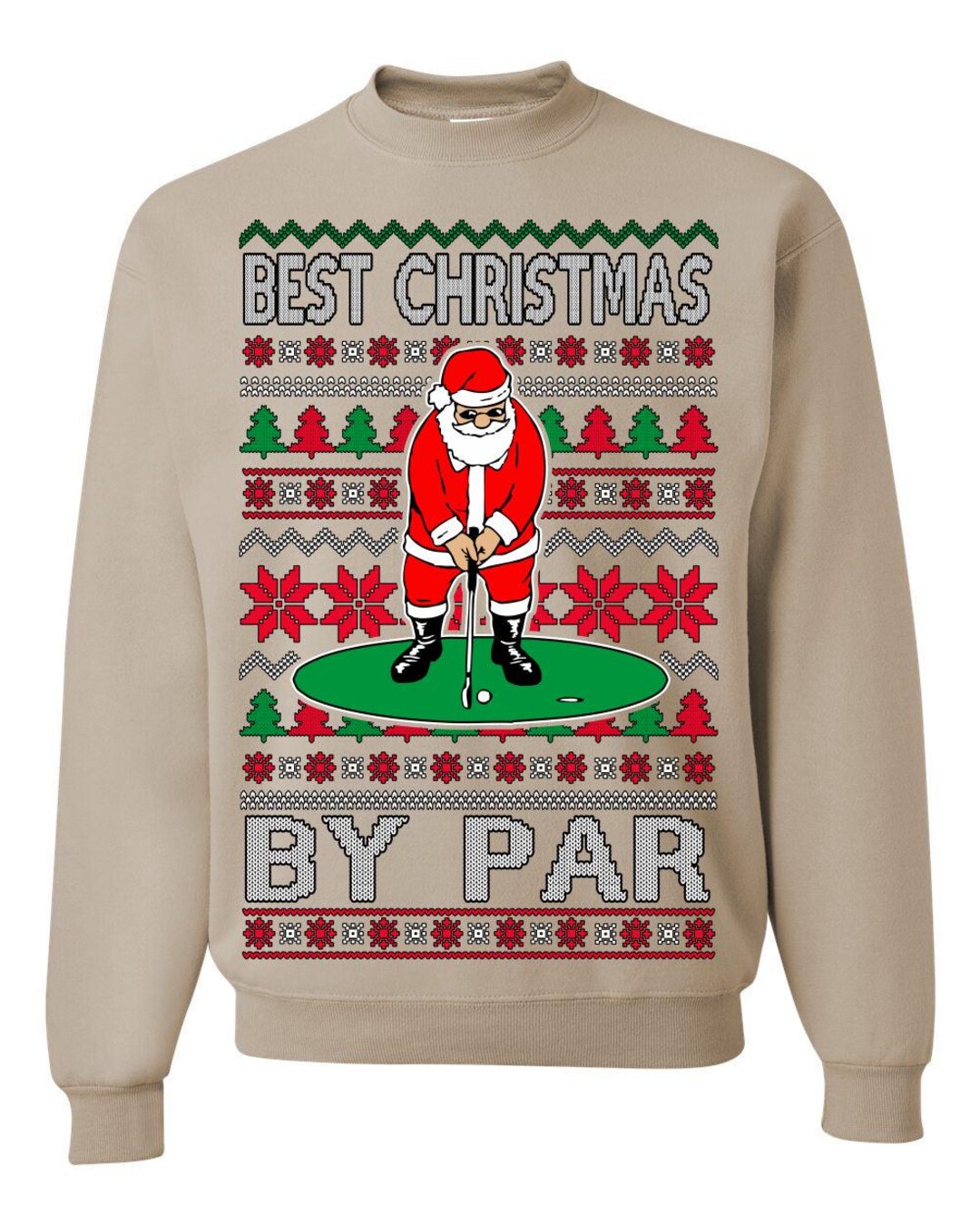 Best Christmas by Par Funny, Santa Golfing Iron Wedge Wood Drive Fore ...