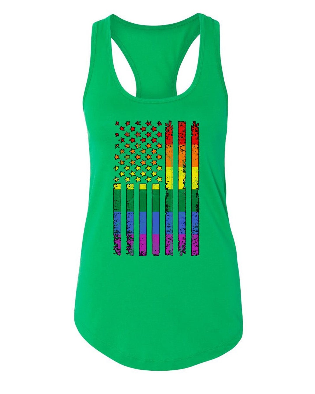 Pride Rainbow USA Flag, LGBTQIA Pride, Queer Art, Queer Merch, Ladies ...