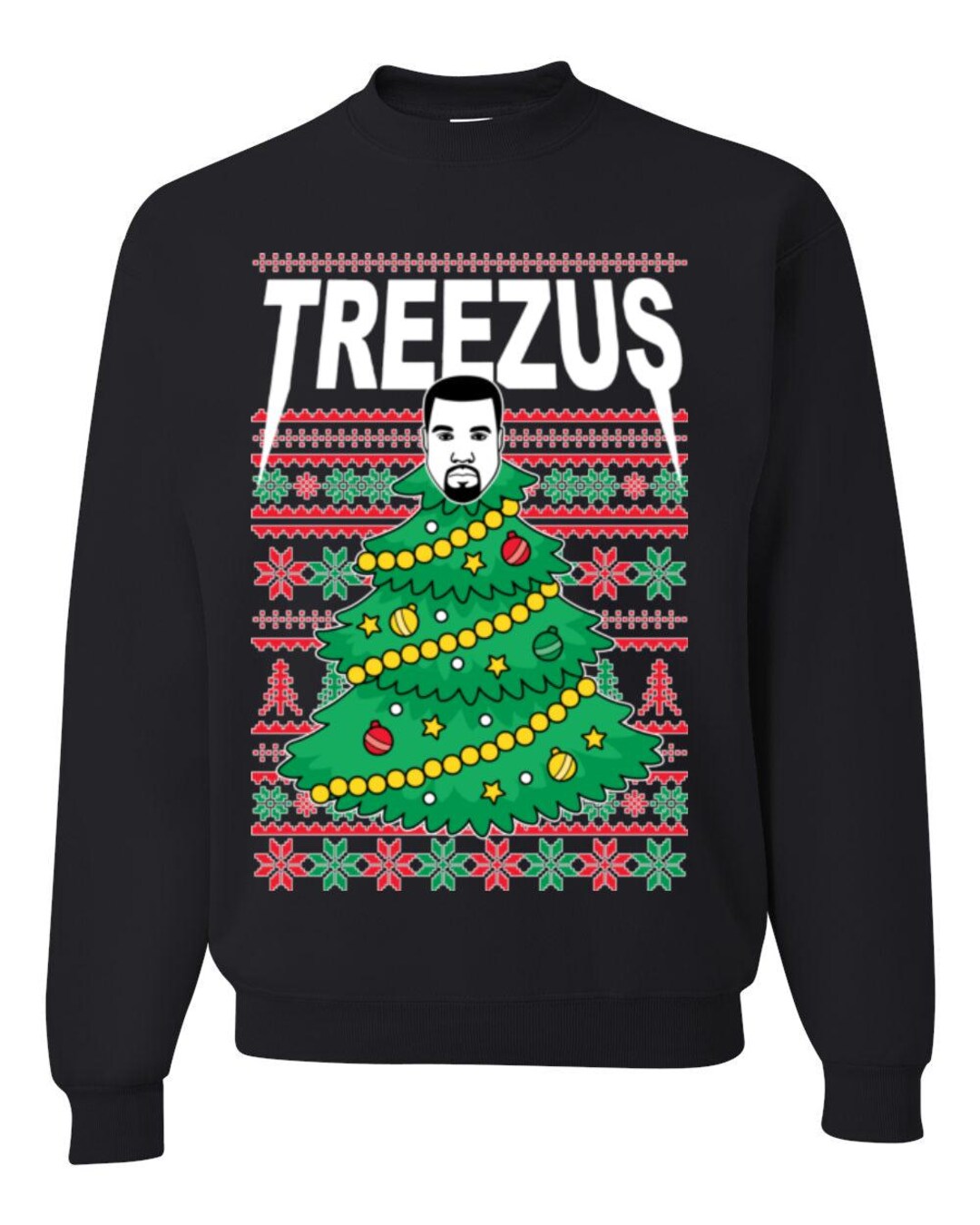 Treezus Funny Xmas Viral Meme Hip Hop Rapper Music Tour Merch, Tree ...