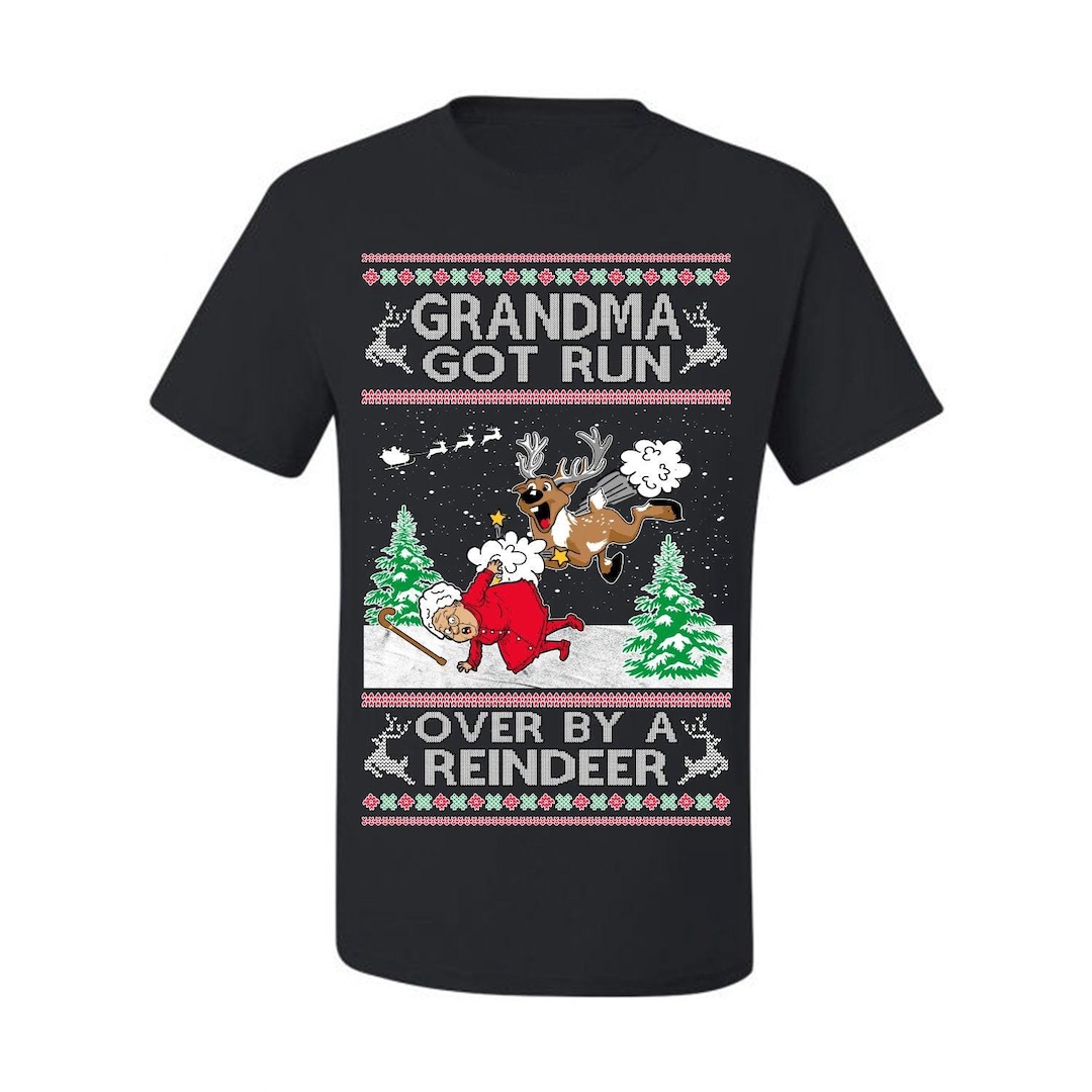 Grandma Got Run Over by a Reindeer, Funny Animated Design Rein Deer ...